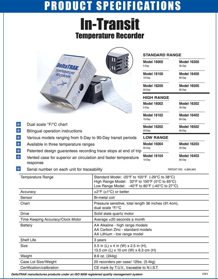 Thiết bị ghi nhiệt Delta Trak - THẾ GIỚI XE TẢI ĐÔNG LẠNH